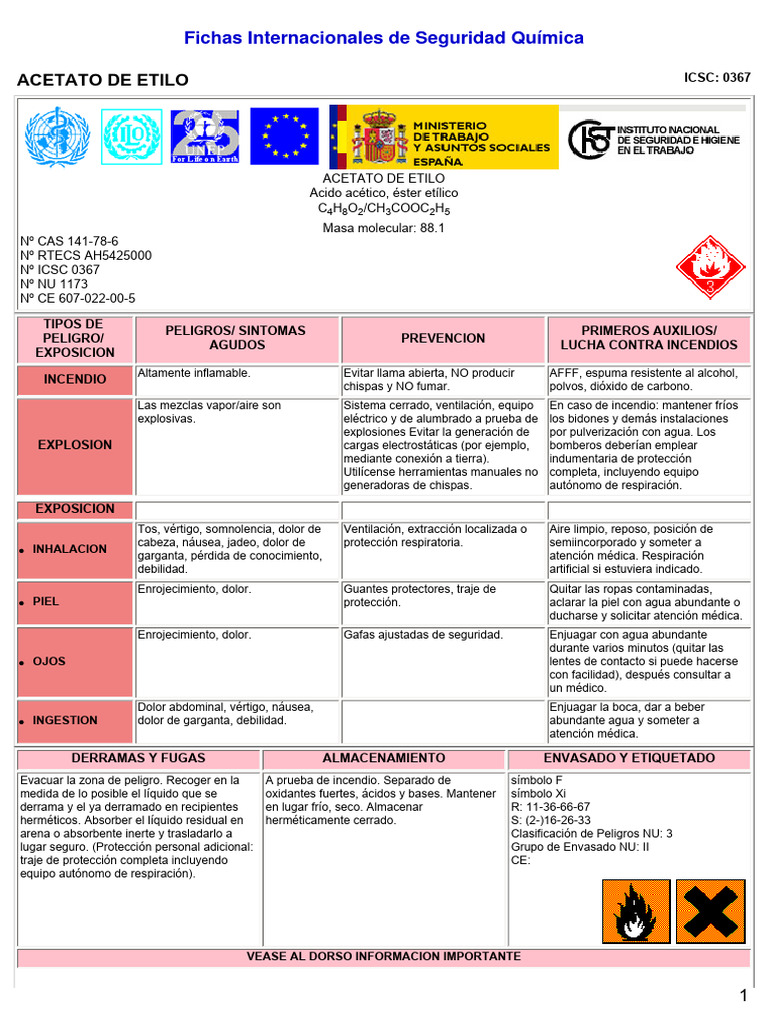 Hojas Msds. Enumeradas | PDF | Agua | Combustión