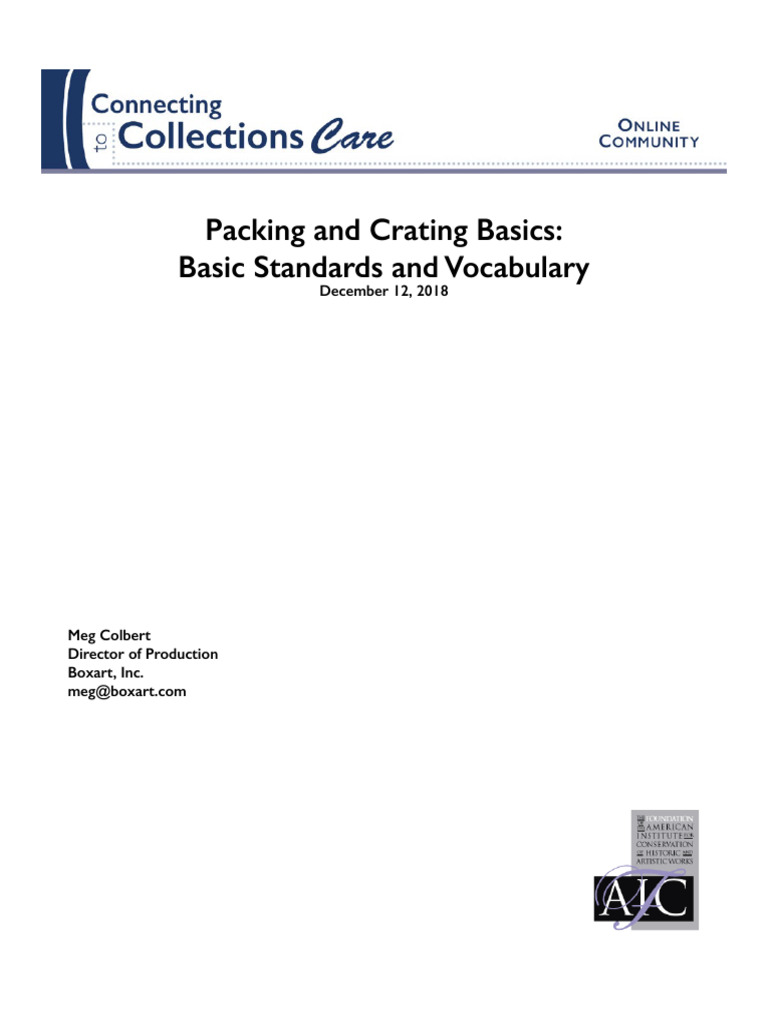 Packing and Crating Basics Handout | PDF | Screw | Wood