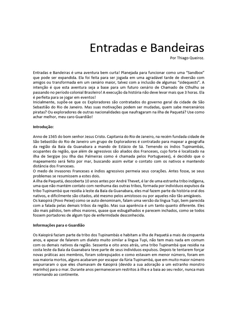 Thiago Queiroz Entradas e Bandeiras | PDF | Rio de Janeiro