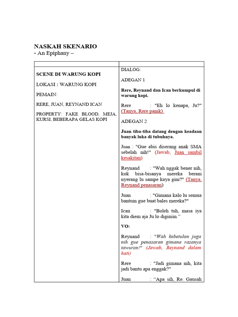 Naskah Skenario - Projek | PDF