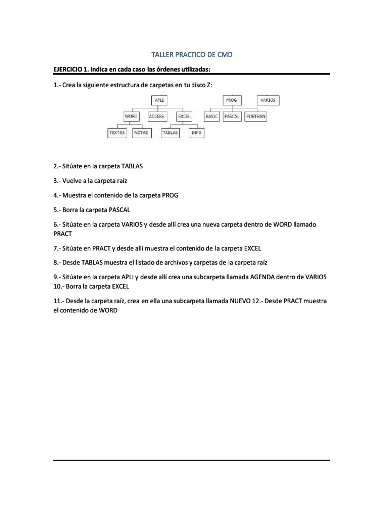 PDF Taller Practico de CMD 2 - Compress | PDF | Archivo de computadora | Directorio (Computación)