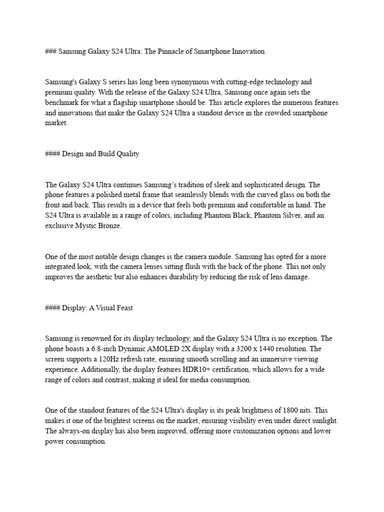 Galaxy S24 Ultra | PDF | Smartphone | Camera