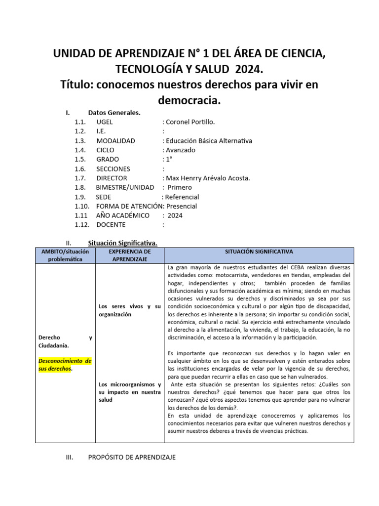 UNIDAD #1 - Eba | PDF | Aprendizaje | Organismos