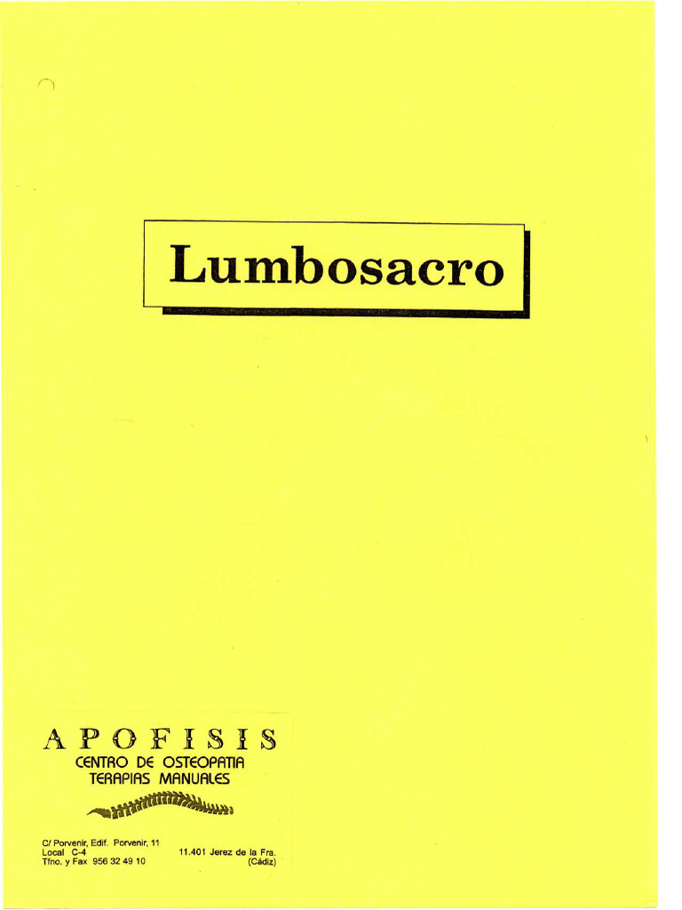 Dosier LumboSacro | Descargar gratis PDF | Dolor | Dolor de espalda
