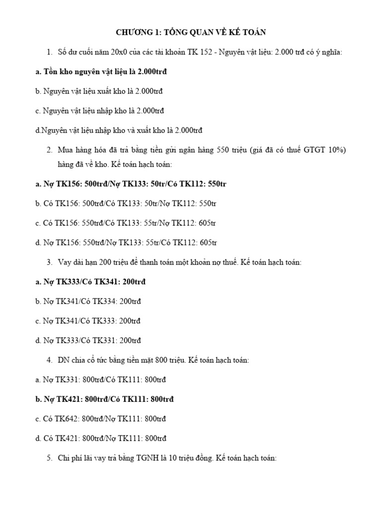 BTTN Ke Toan Chuong 123 | PDF