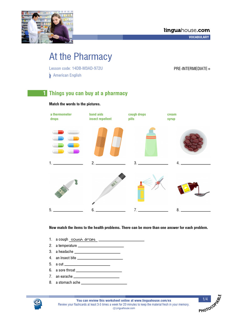 Pharmacy Vocabulary and Dialogues Guide | PDF | Pharmacy | Pharmacist