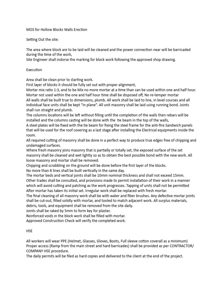 MOS Hollow Block Building | Download Free PDF | Masonry | Architectural ...