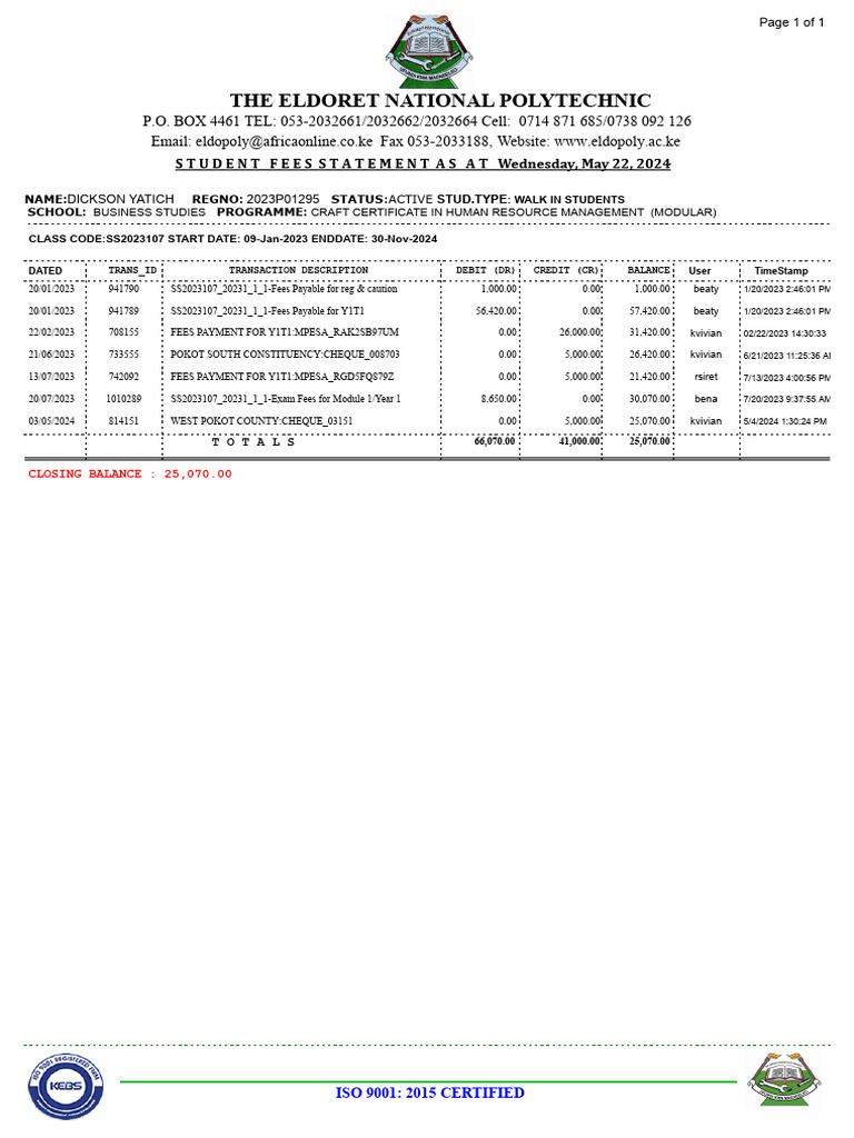 Fees Statement 2023p01295 | PDF