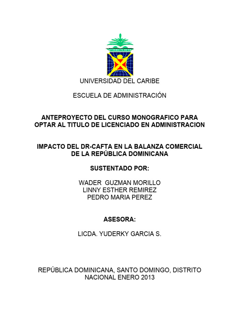 Anteproyecto DR CAFTA | PDF | Razonamiento deductivo | Pequeñas y medianas empresas