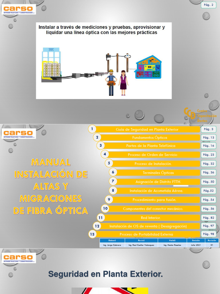 Manual de Instalaciones FTTH 002 | Descargar gratis PDF | Fibra óptica | Ingenieria Eléctrica
