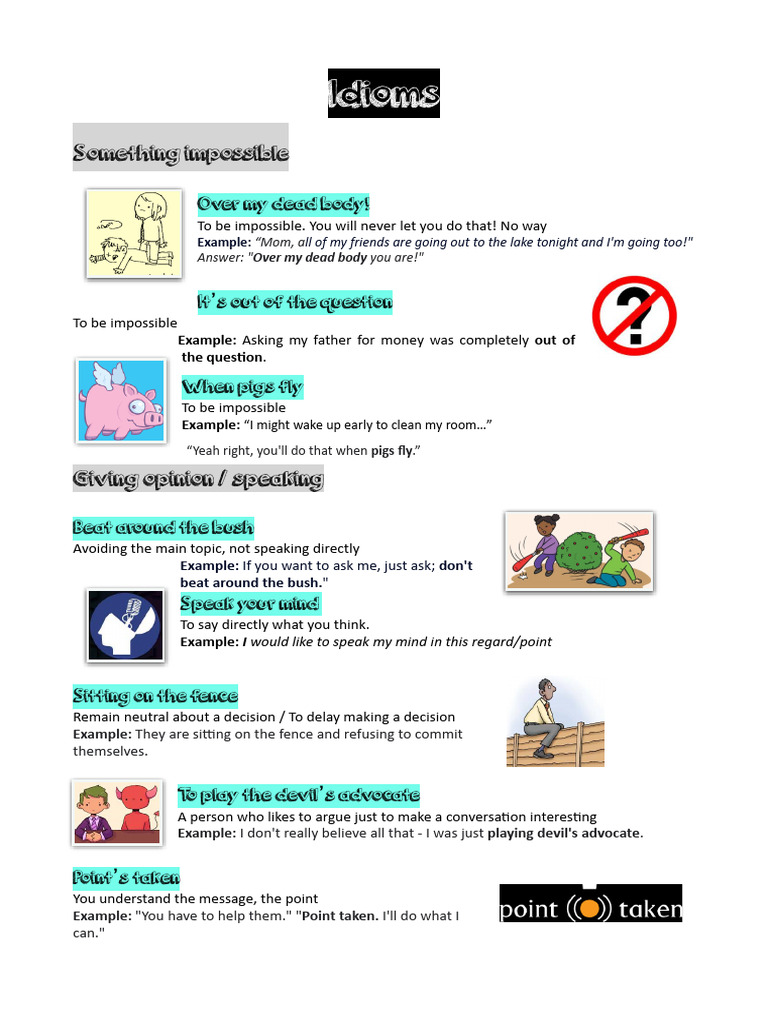 Idioms of Opinion | PDF