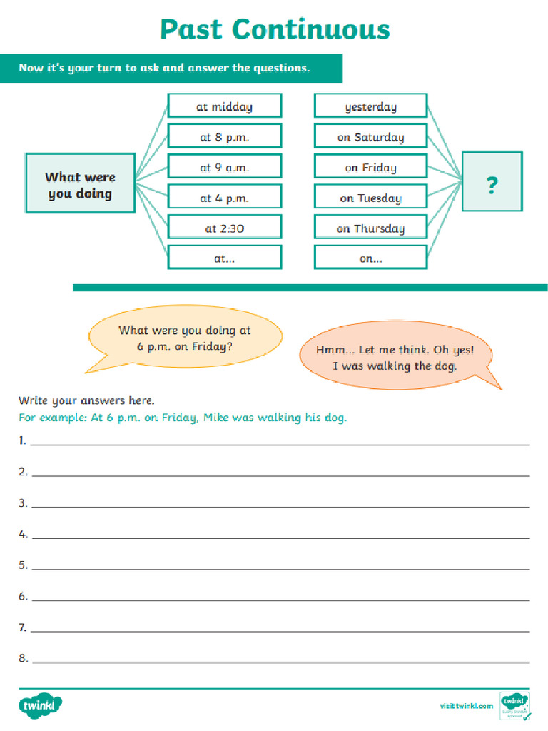 past continuos twinkl activity | PDF