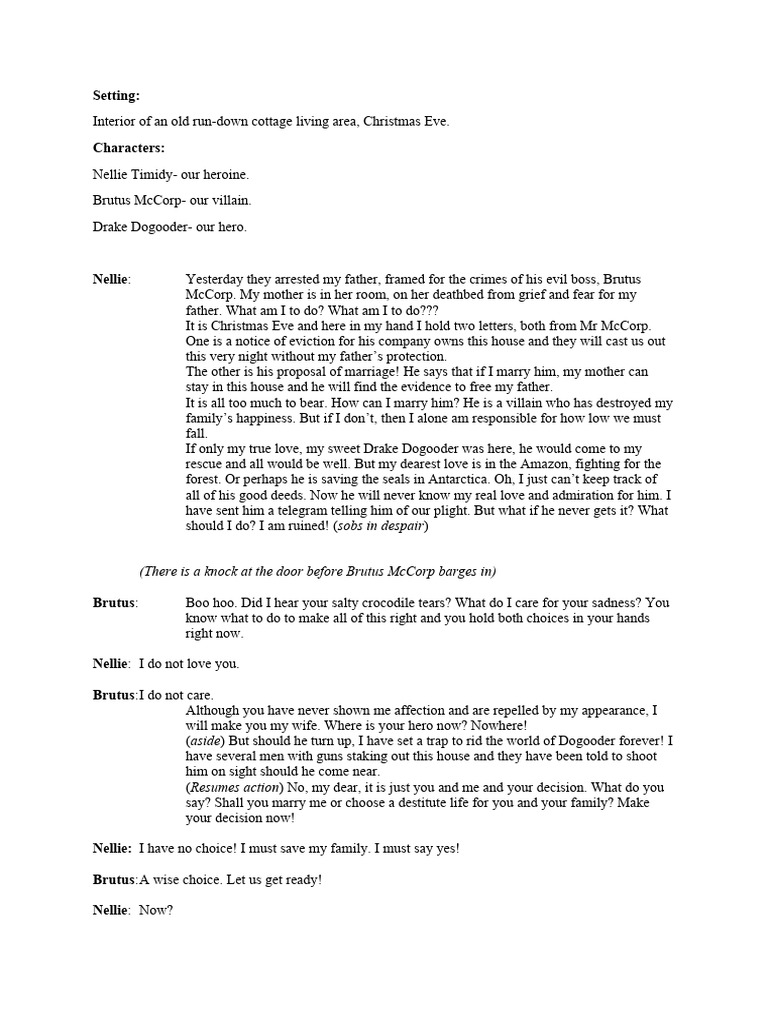 Melodrama Script For 3 Actors | PDF