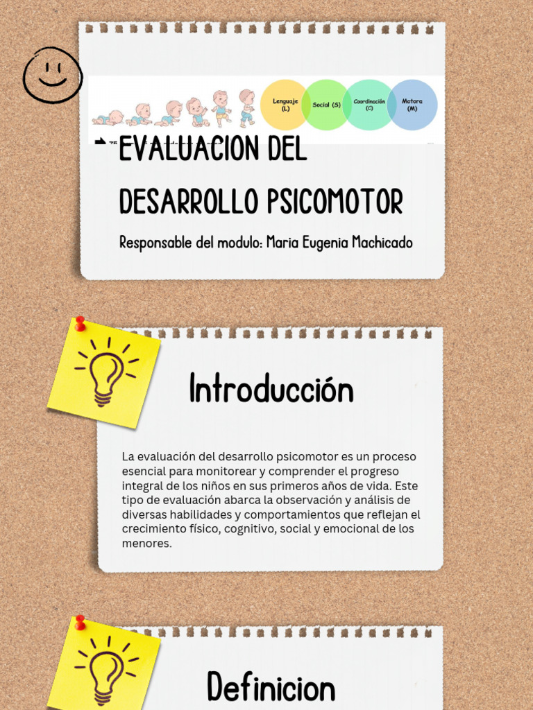Presentacion Evaluacion Del Desarrollo Psicomotor | PDF | Evaluación | Psicología cognitiva