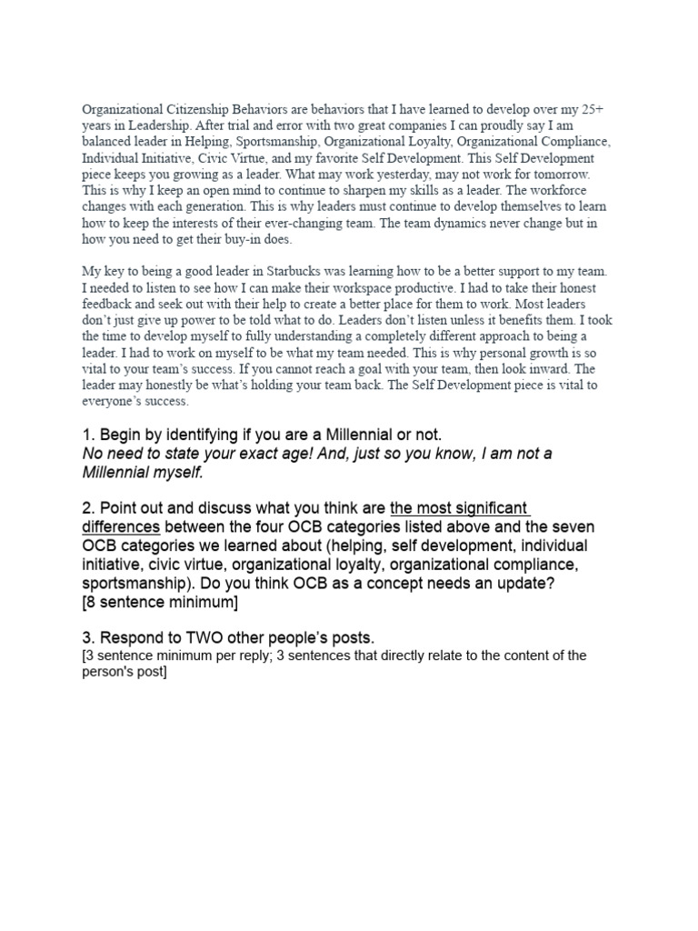 OGL 365 Module 4 Reflection | PDF | Industrial And Organizational Psychology | Behavioural Sciences