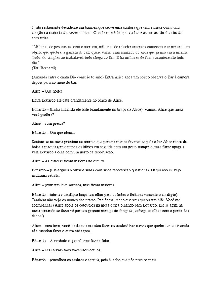Despedida no Bar: Reflexões de Amor | PDF | Amor | Vinhos