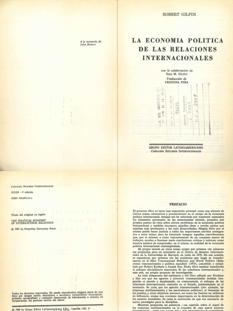 Gilpin, Robert - La Economía Política de Las Relaciones Internacionales ...
