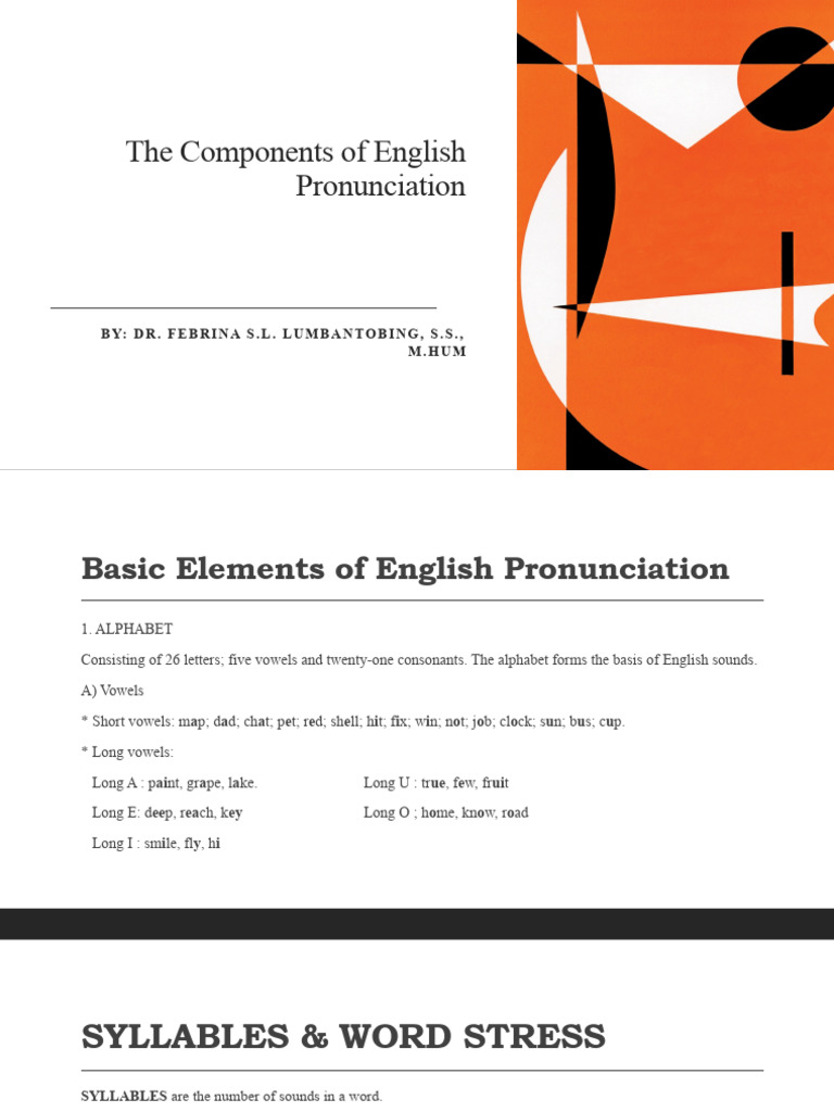 MEETING-2 The Components of English Pronunciation | Download Free PDF ...