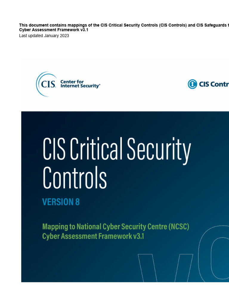 CIS Controls v8 Mapping to NCSC Cyber Assessment Framework 2 2023 ...