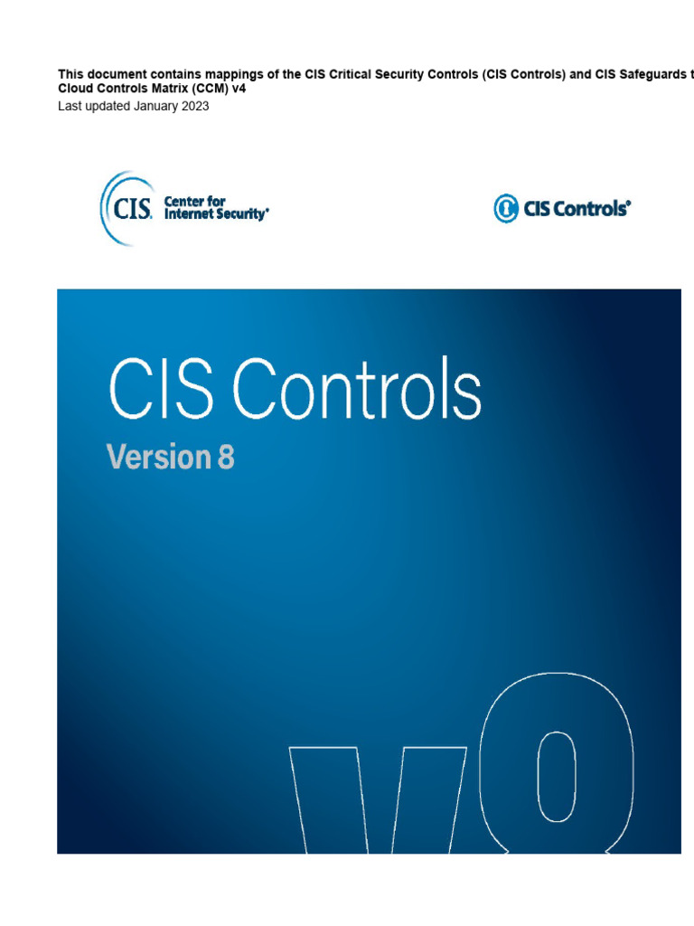 CIS Controls v8 Mapping To CSA Cloud Controls Matrix v4 2 2023 | PDF ...