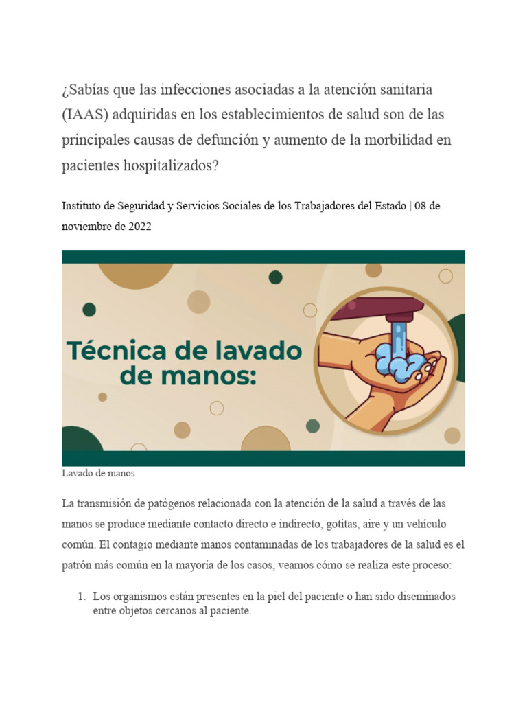 Lavado de manos | Descargar gratis PDF | Lavado de manos | Especialidades Medicas