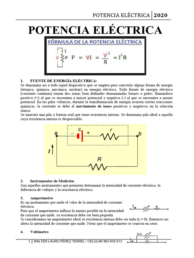 51. POTENCIA ELÉCTRICA edicion 2020 | PDF | Resistencia Eléctrica y ...