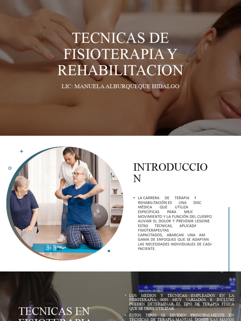 Tecnicas de Fisioterapia y Rehabilitacion Grupo 3 | PDF | Masaje | Terapia física