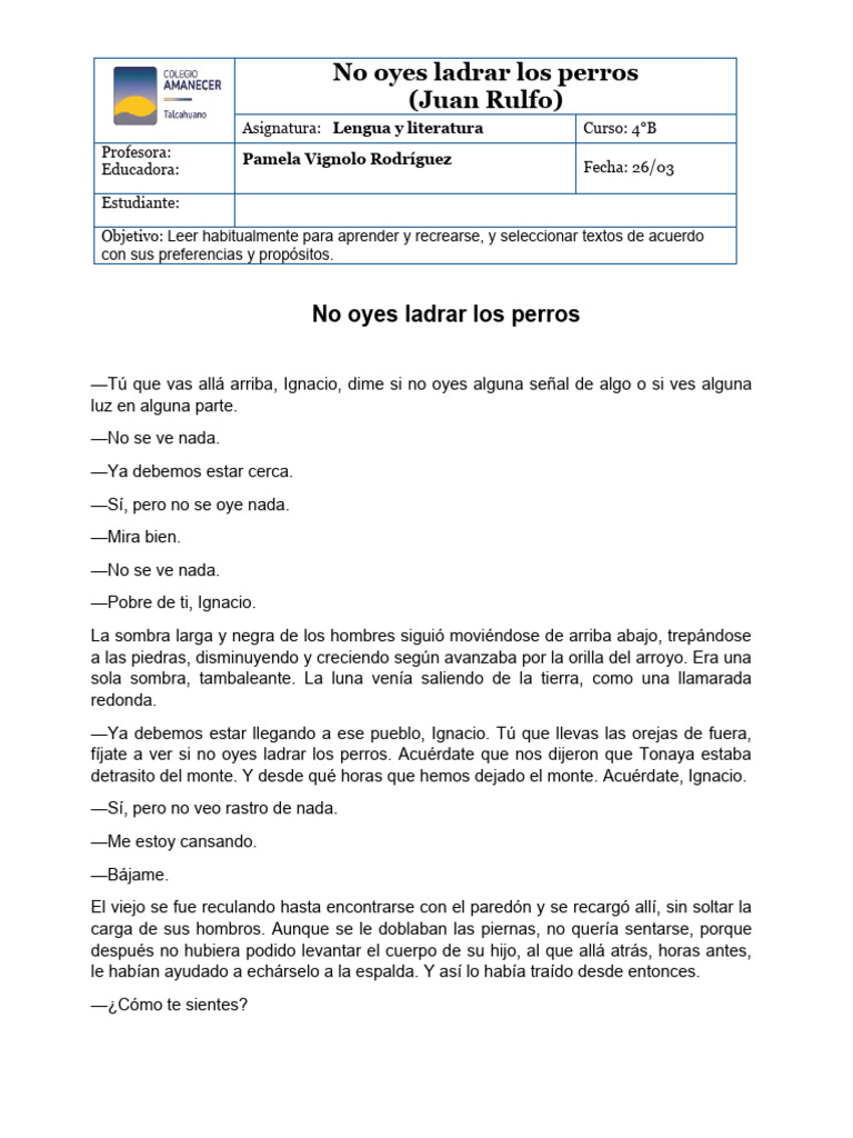 No Oyes Ladrar Los Perros | PDF