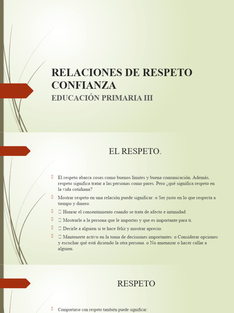 Respeto y Confianza en Relaciones | PDF | Amistad | Psicología Social