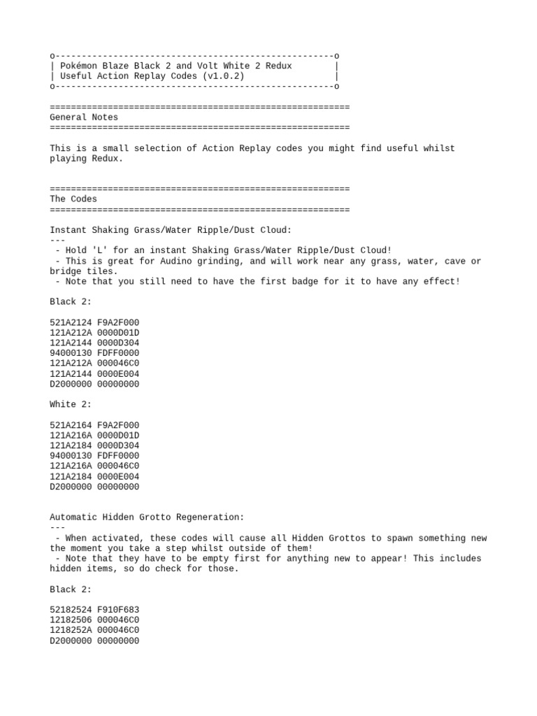 Useful Action Replay Codes | PDF