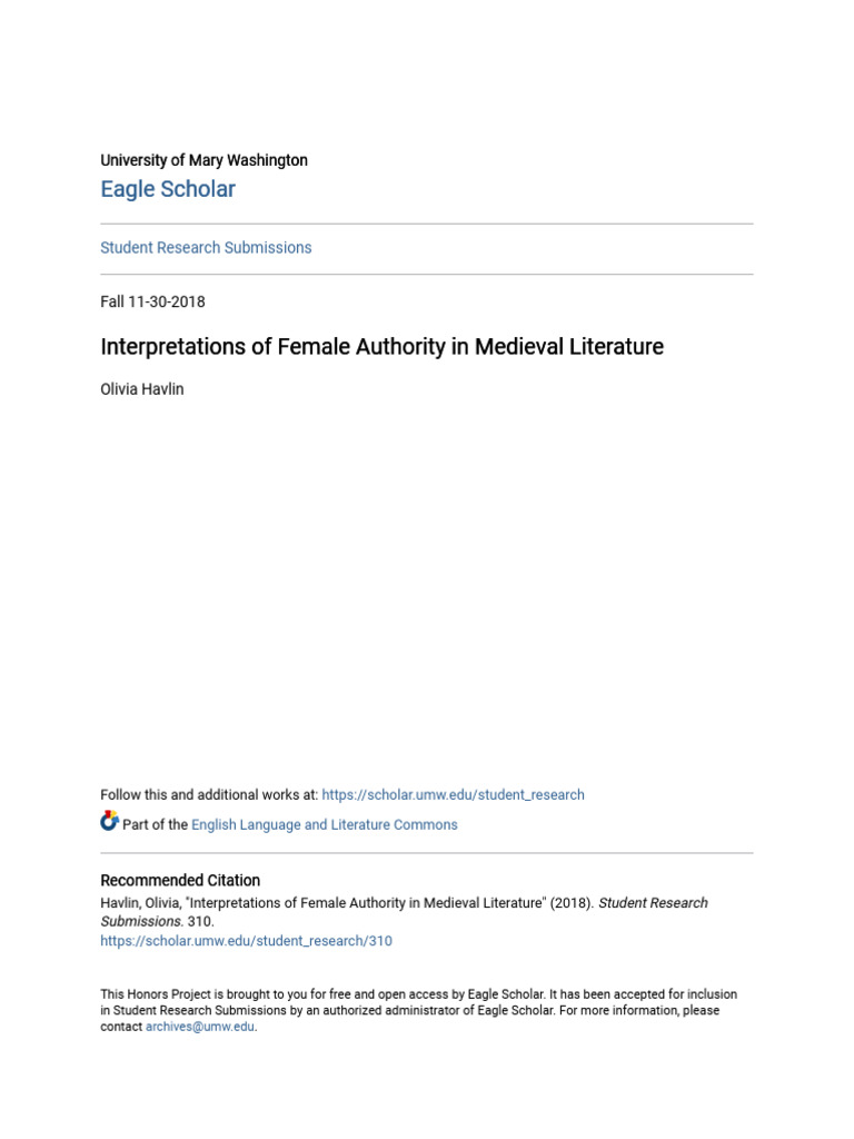 Interpretations of Female Authority in M | PDF | Troilus
