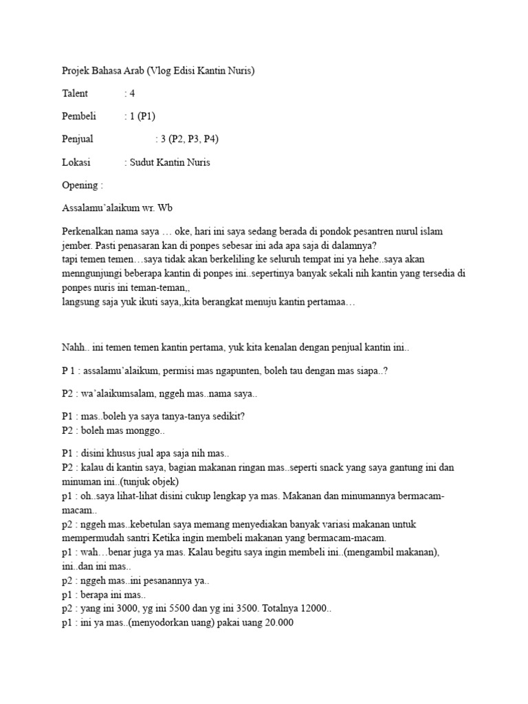 Projek Bahasa Arab Fixxxxxxxxxxxxx | PDF