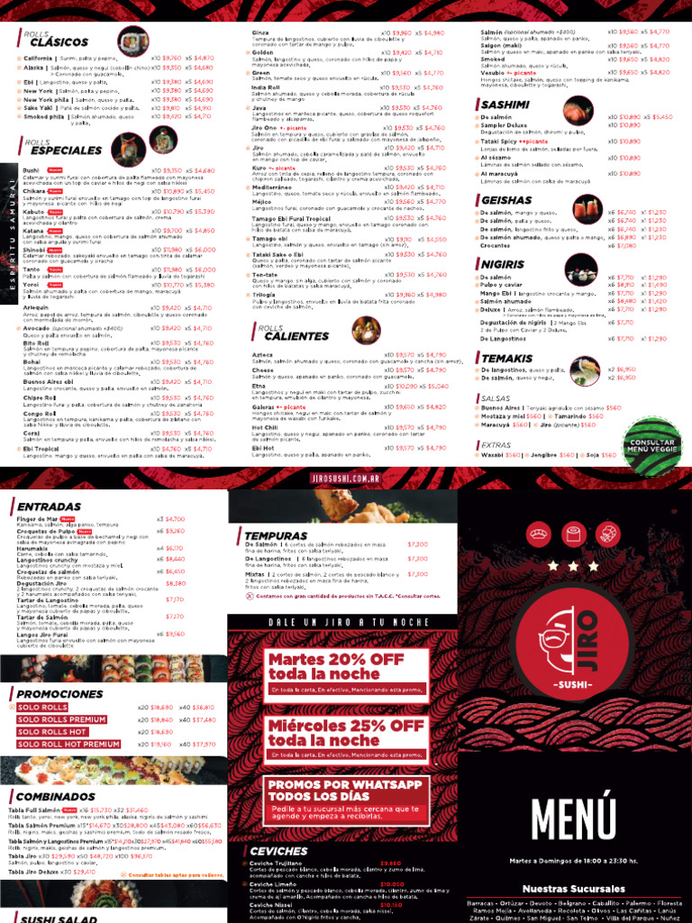 Menu Jiro Sushi Marzo | PDF