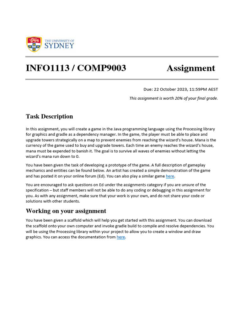 INFO1113 Assignment 2023 S2 | PDF | Object Oriented Programming | Class (Computer Programming)