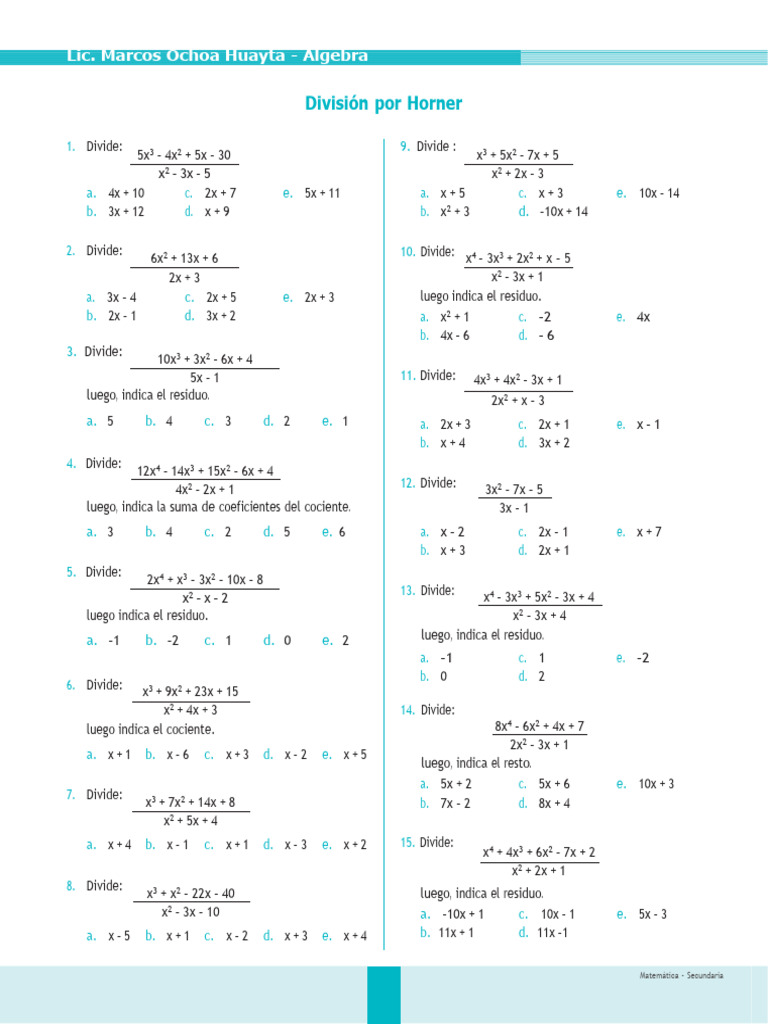 División-por-Horner | PDF