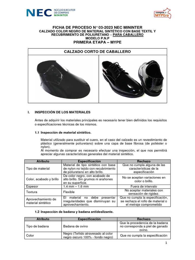 Ficha de Proceso 03 - Calzado Corto Caballero (11-12-2023) | PDF | Textiles | Revestimiento