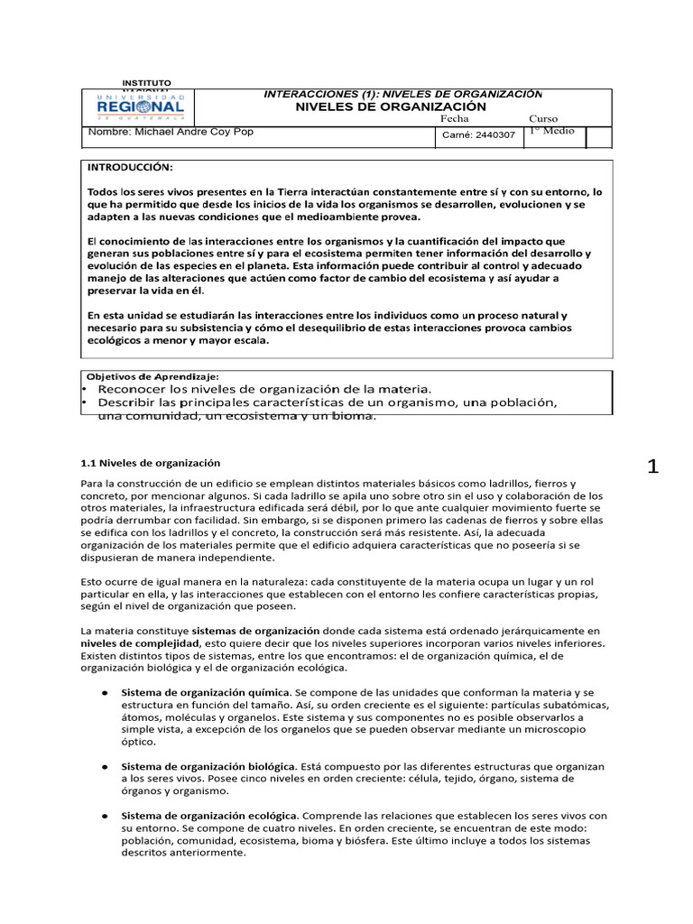 Michael Andre Coy Pop | PDF | Organismos | Ecosistema