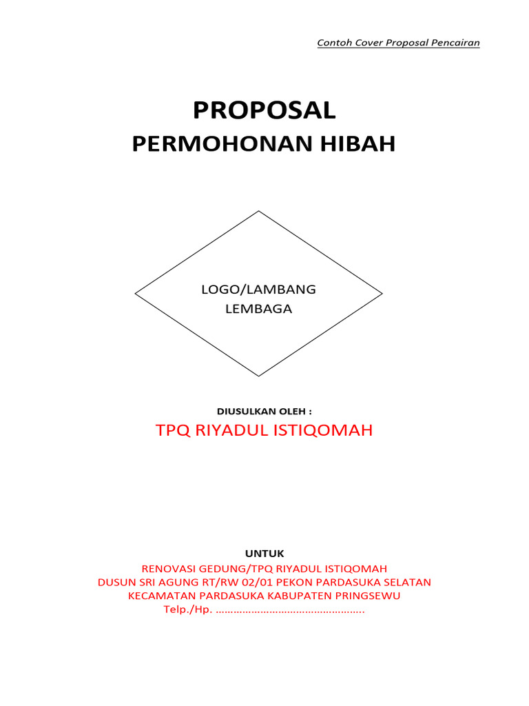 1contoh Proposal Pengajuan Hibah 2024 | PDF