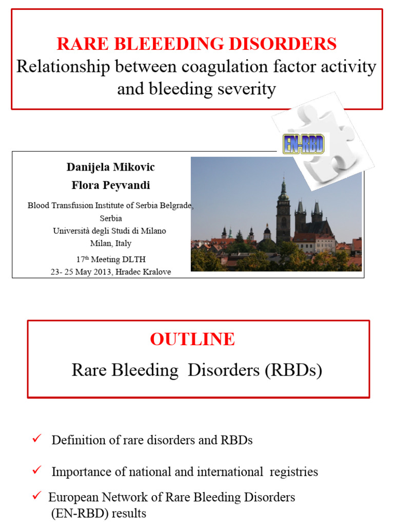 Danijela Mikovic: RARE BLEEEDING DISORDERS Relationship between coagulation factor activity and ...