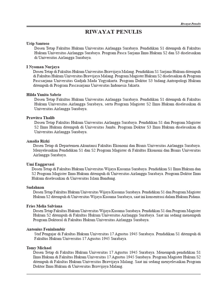 Riwayat Penulis: Erspektif | PDF