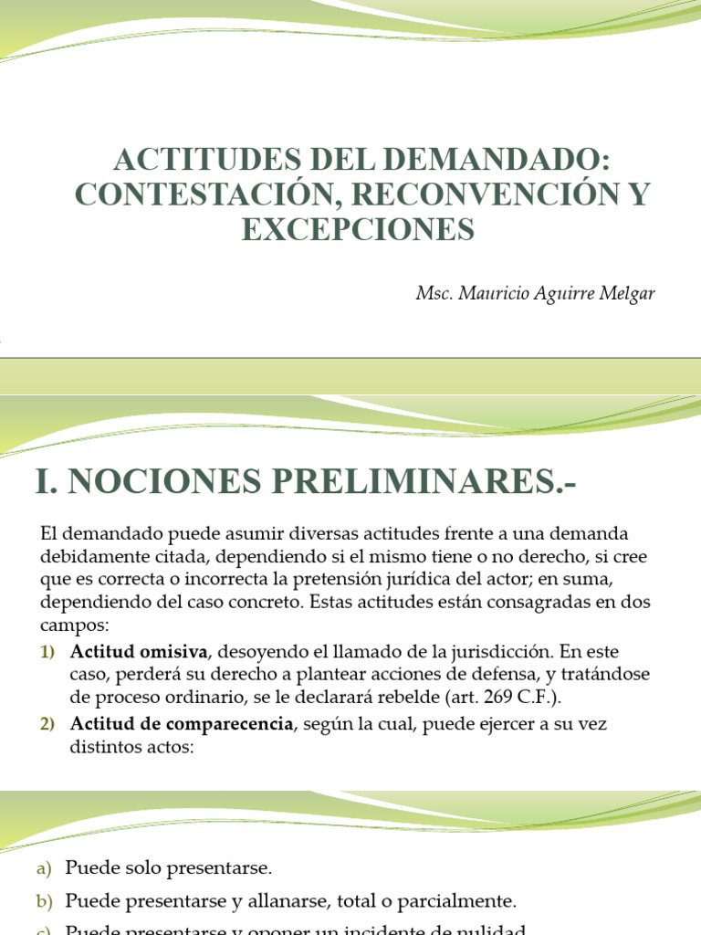 Actitudes Del Demandado | Descargar gratis PDF | Ley procesal | Demanda ...
