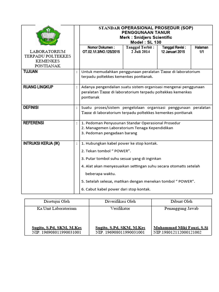 SOP Furnace - Tanur | PDF