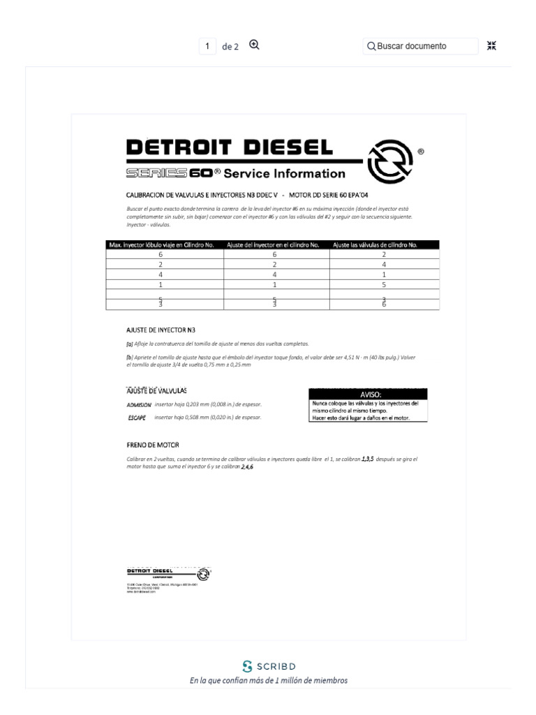 Calibracion de Valvulas e Inyectores de Motor DDCV | PDF | Tecnología del motor | Ingeniería