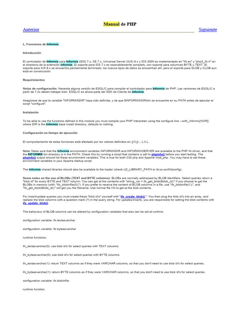 Manual de PHP(INFORMIX) | PDF | Boolean Data Type | Computer File