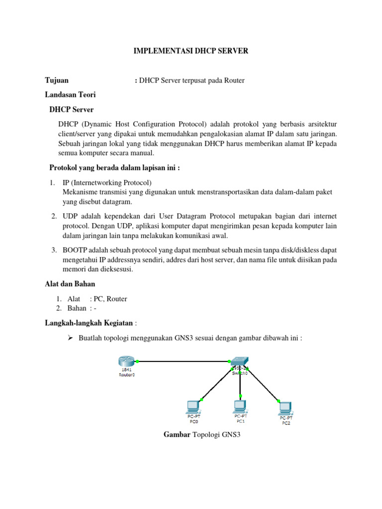 3.2. LKPD - DHCP Server 1 Router | PDF