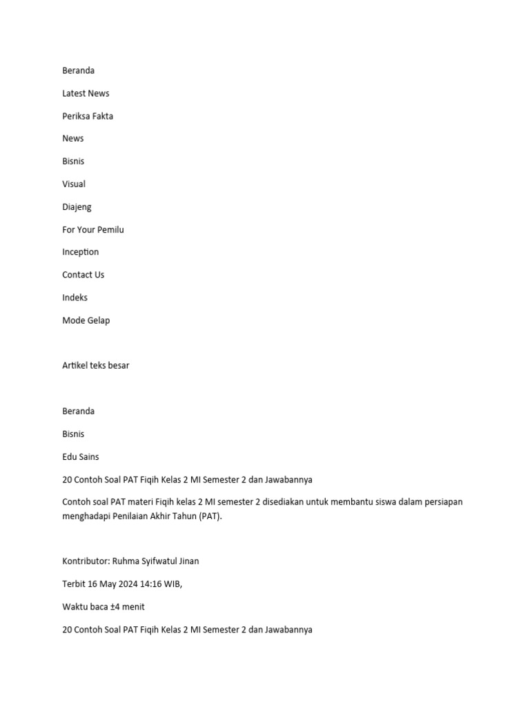 Soal Kelas 2 | PDF | Olahraga & Rekreasi | Ilmu Sosial