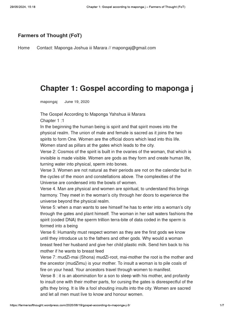 The Gospel According to Maponga III | PDF | Heaven | God