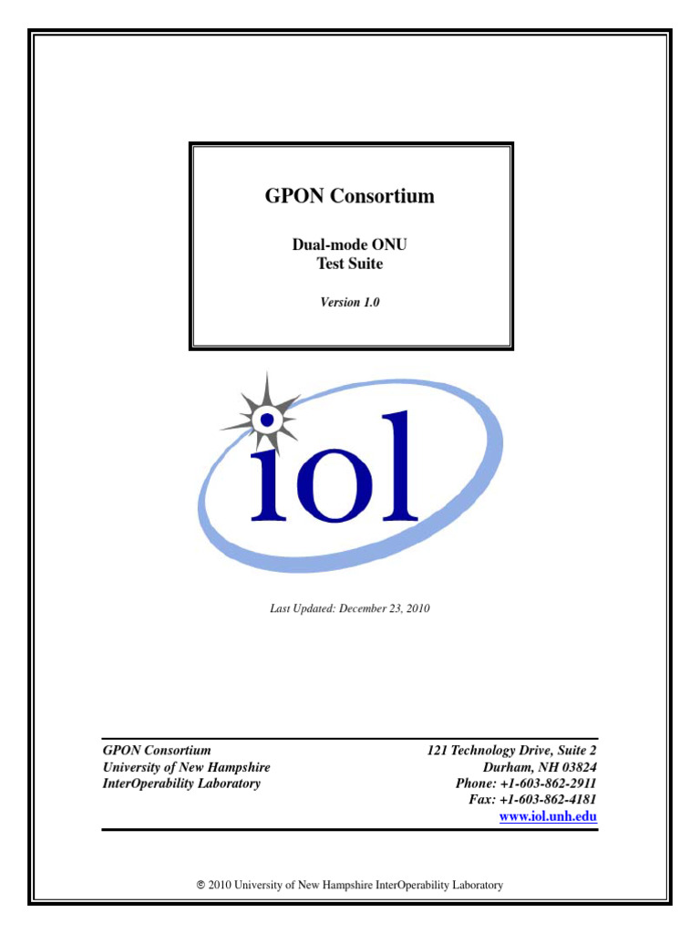 Dual-Mode ONU Test Plan v1 | PDF | Computer Network | Network Protocols