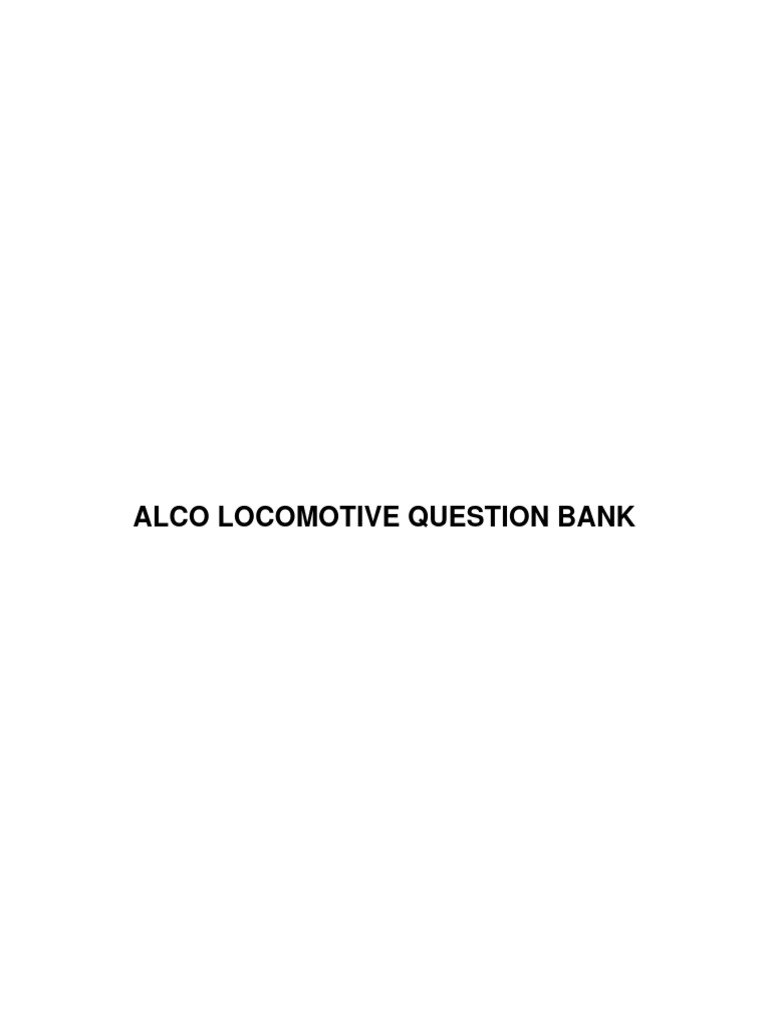 Alco Loco-Je-Mech. Ldce Question Bank | PDF | Engines | Fuel Injection