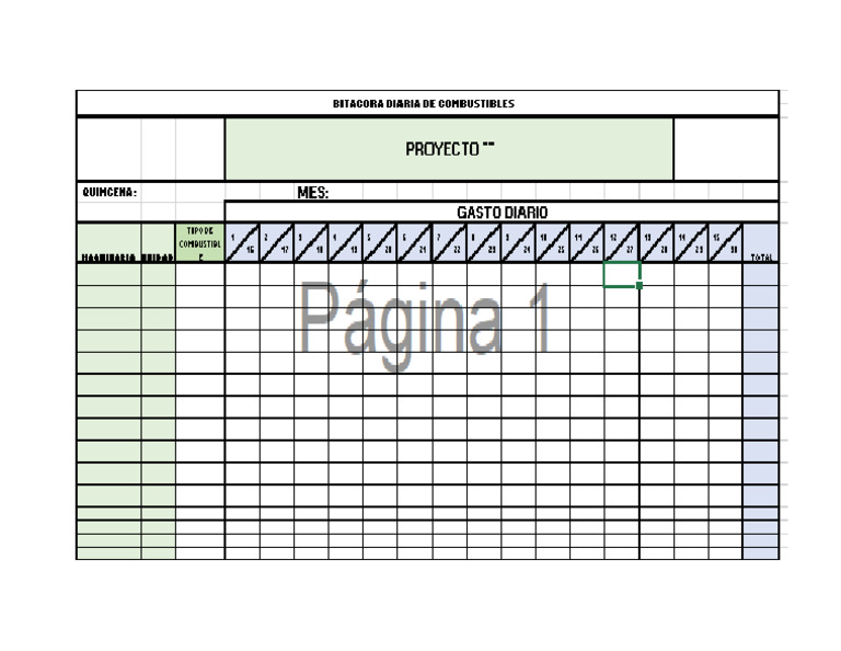 Bitacora de Combustible | PDF